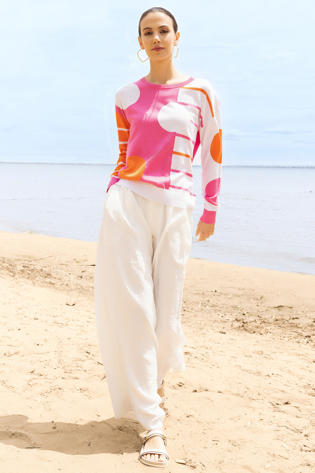 Alison Sheri A47260 White Wide Leg Trousers – Rouge Boutique Inverness