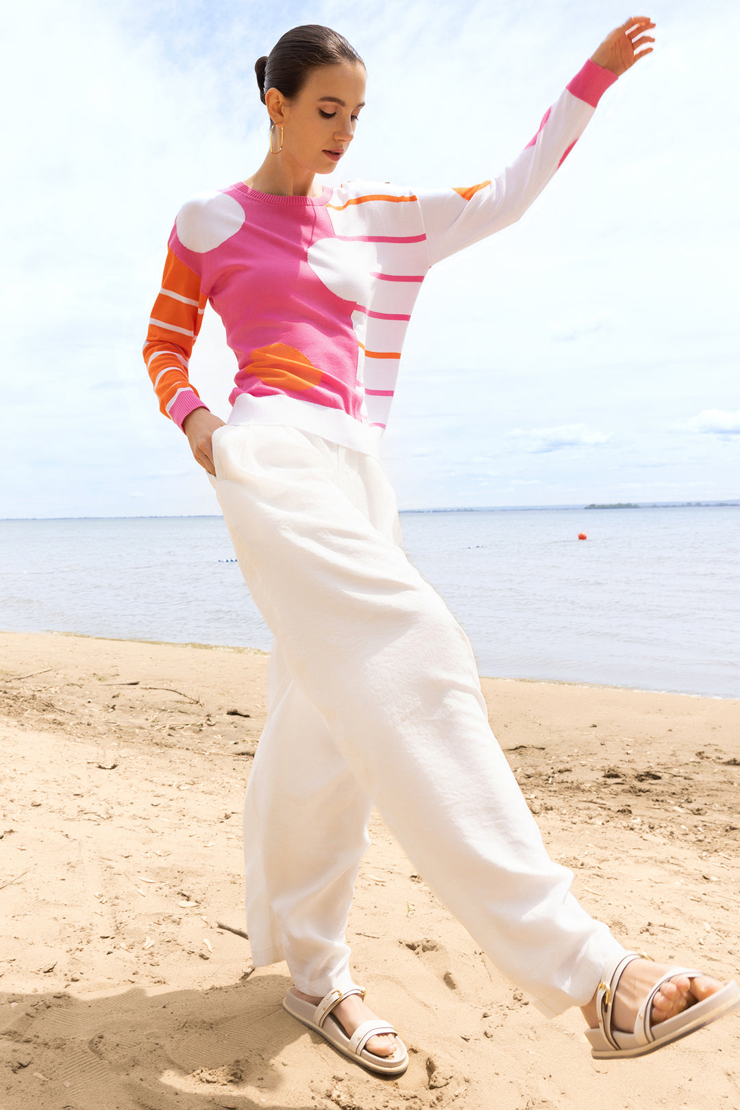 Alison Sheri A47260 White Wide Leg Trousers – Rouge Boutique Inverness