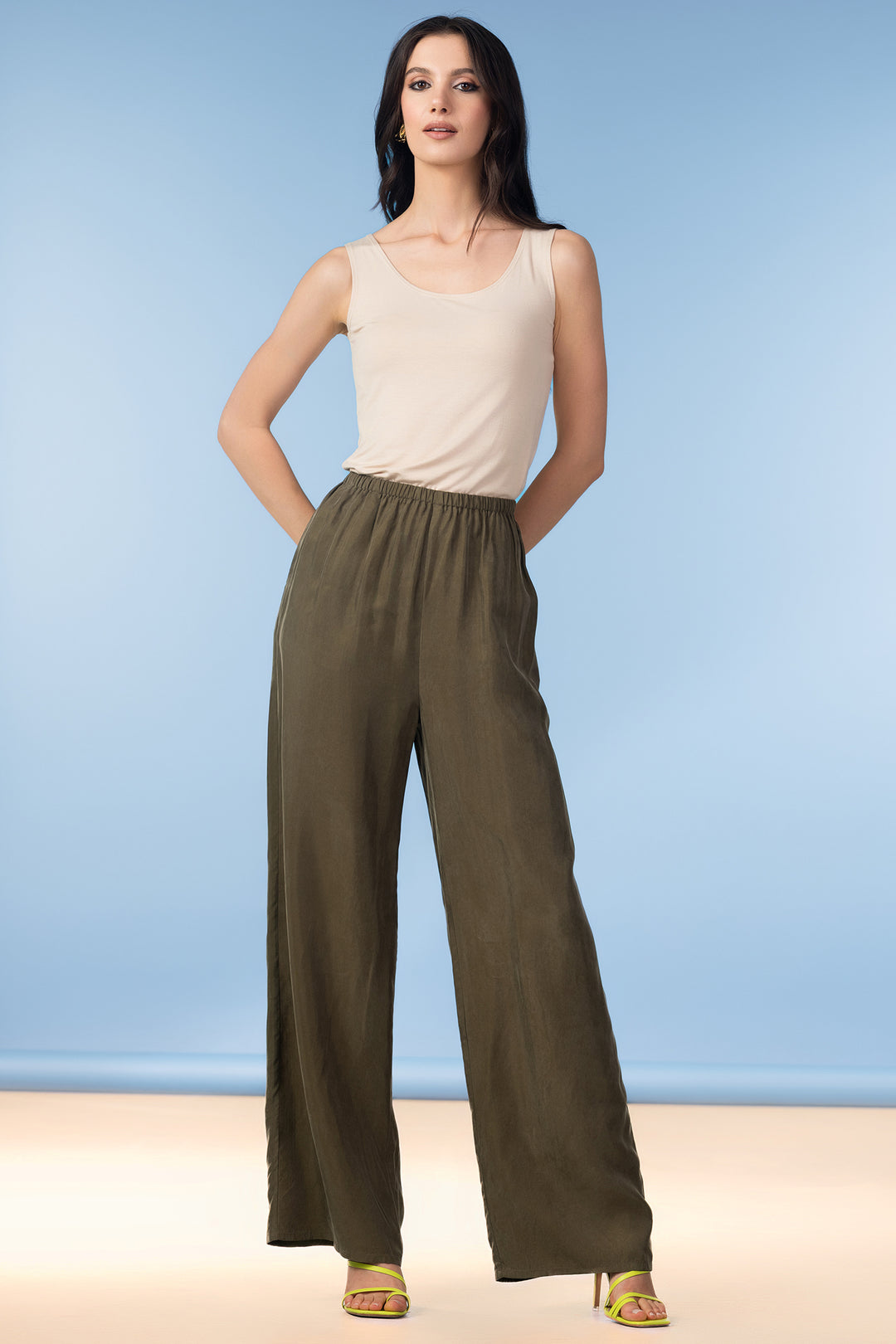 Alison Sheri A47522 Khaki Pull-On Trousers – Rouge Boutique Inverness